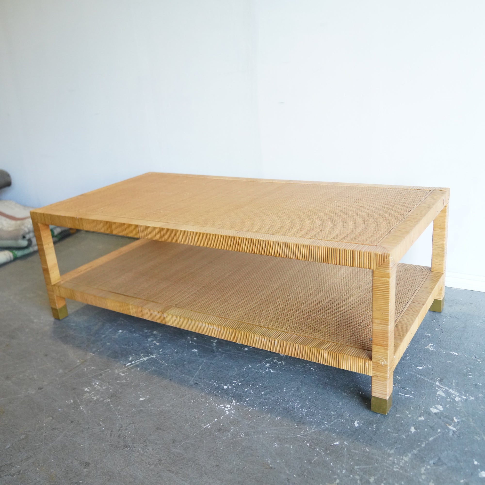 Serena and Lily Balboa Rattan Coffee Table · enliven mart