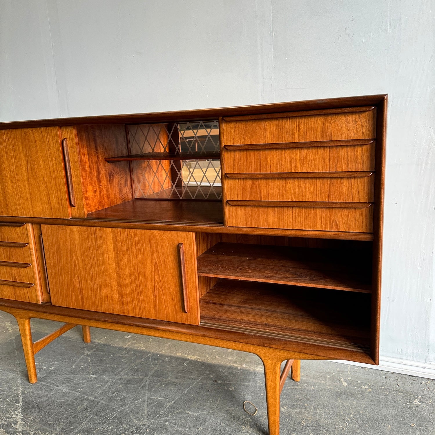 Danish Modern Teak Highboard Bar Cabinet – enliven mart