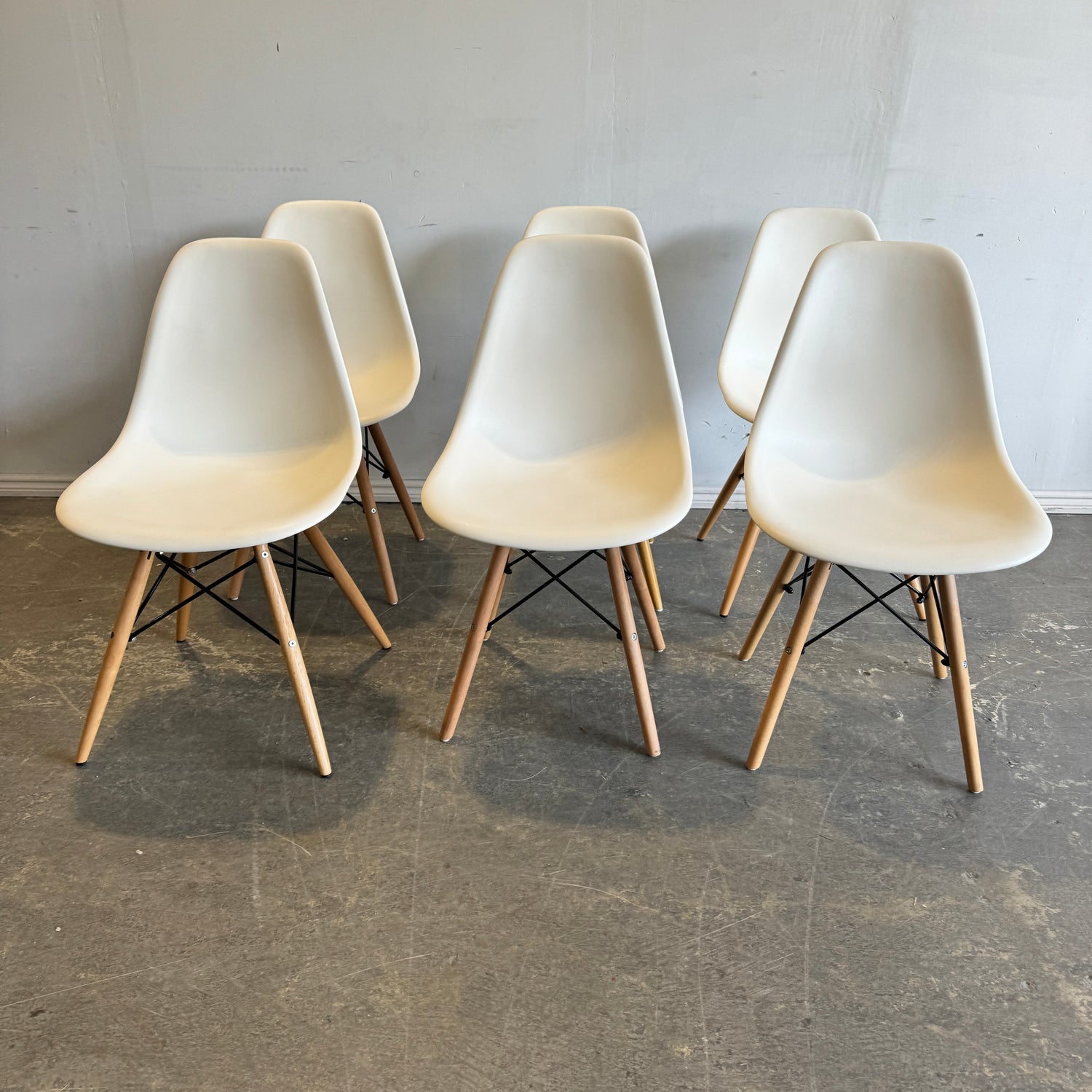 Authentic Herman Miller set of 6 Eames plastic molded chairs – enliven mart