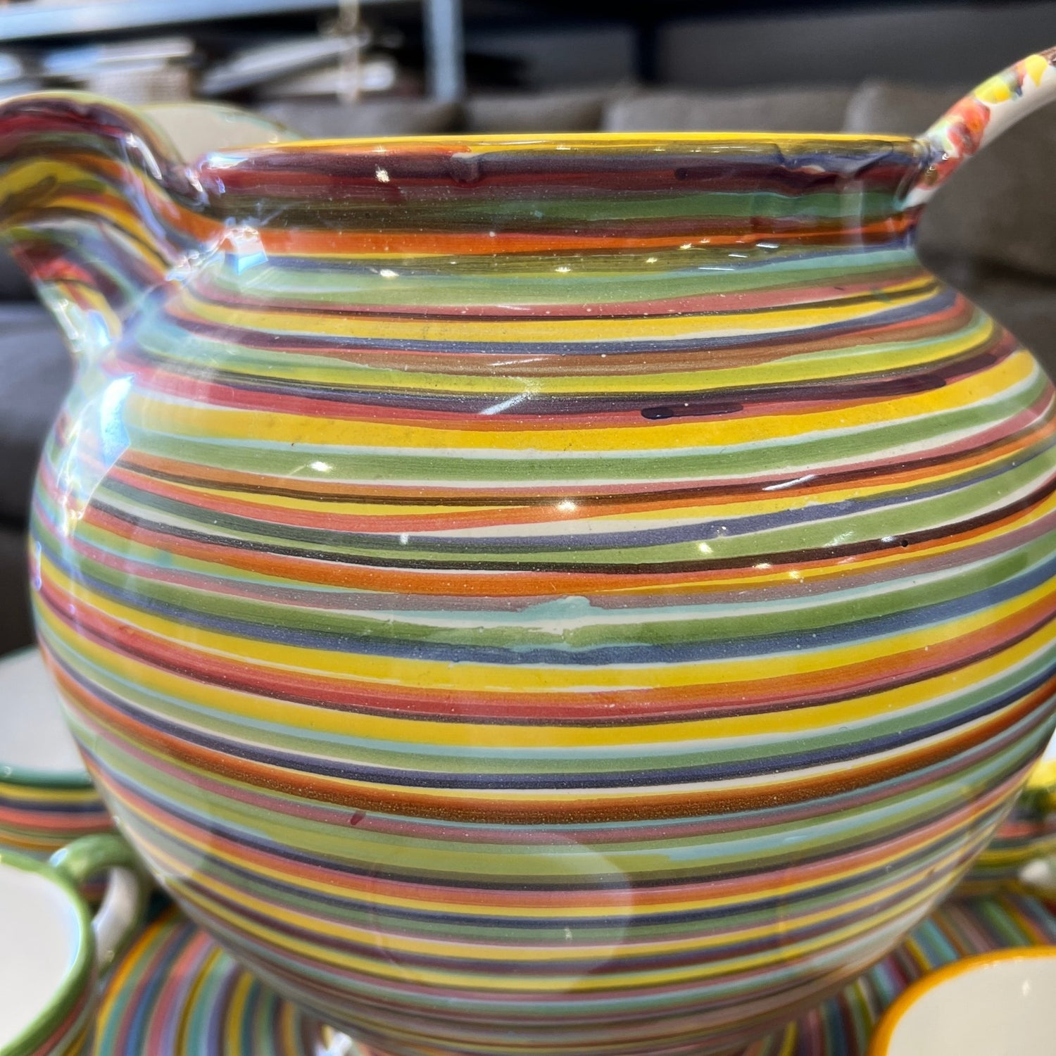 Artisanal Italian handmade Pitcher with 5 unique mugs by Pippo Cetona ...