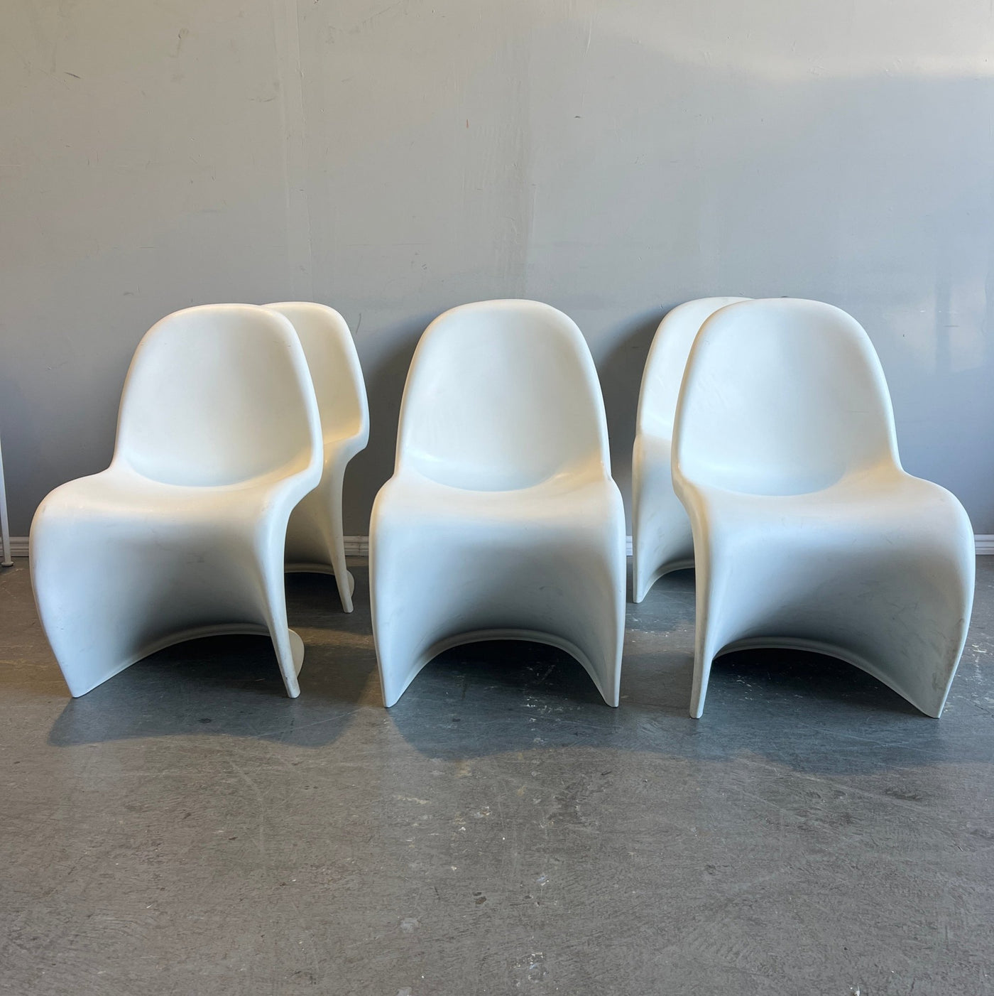 Authentic Vitra set of 6 Vernor Panton chairs · enliven mart