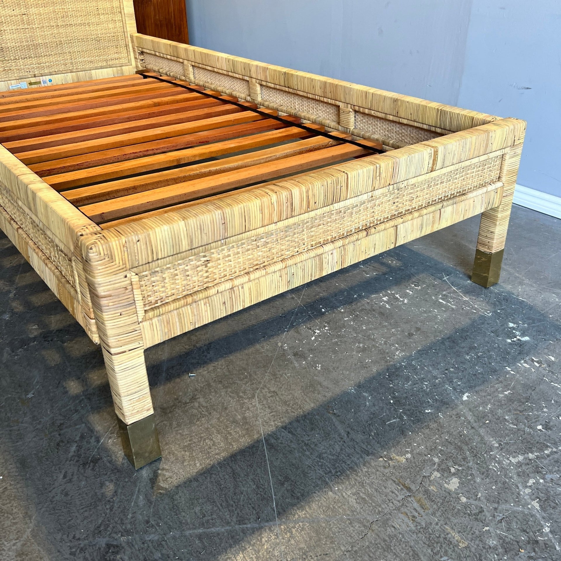 Serena and Lily Twin XL Balboa rattan bed – enliven mart